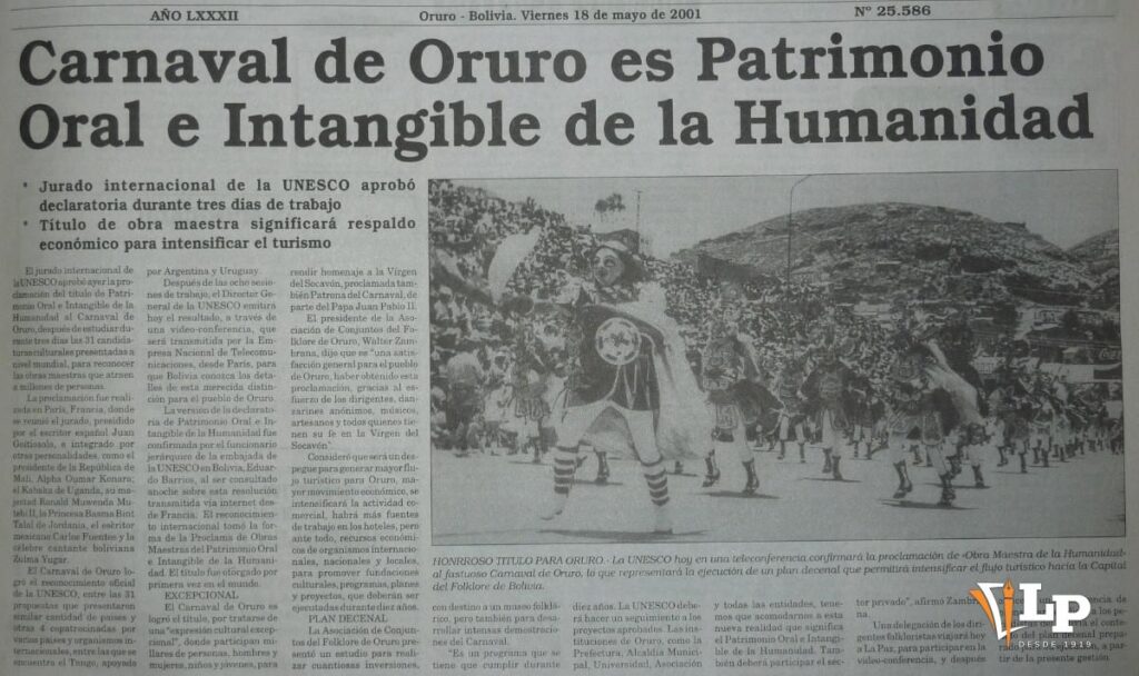 El Carnaval de Oruro celebra 25 años como Patrimonio de la Humanidad y ...
